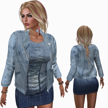 Second Life Marketplace - AmAzINg CrEaTiOnS 2 Female Washed up jean jackets
