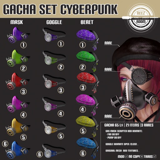 Second Life Marketplace - [Rezz Room] Box Beret purple 1