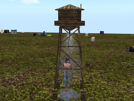 Second Life Marketplace - Mesh Water Tower Shower for 1 with shower sounds