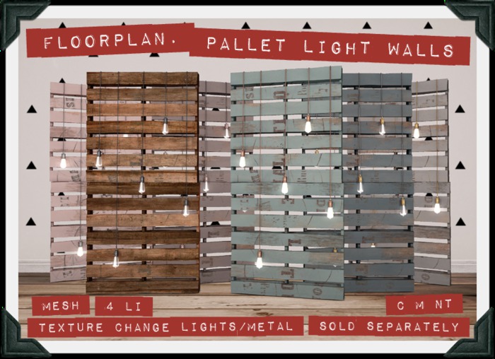 Second Life Marketplace - floorplan. pallet light wall / wood [boxed]