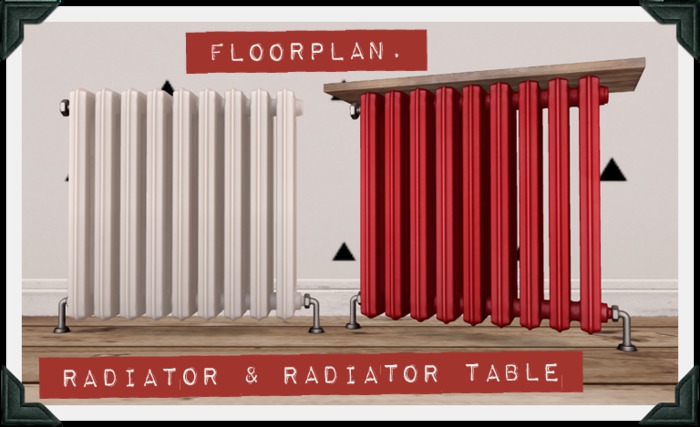Second Life Marketplace - floorplan. radiator table / black [boxed]