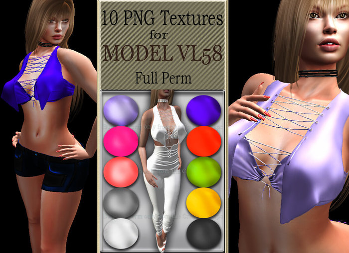 Second Life Marketplace - 10 PNG TEXTURES V90 for Model VL-58