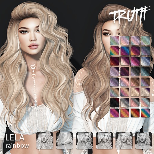 Second Life Marketplace - TRUTH Lela (Fitted Mesh Hair) - Rainbow