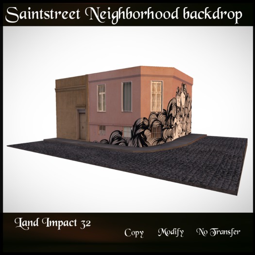 Second Life Marketplace - Saintstreet Neighborhood Backdrop (Wear me)