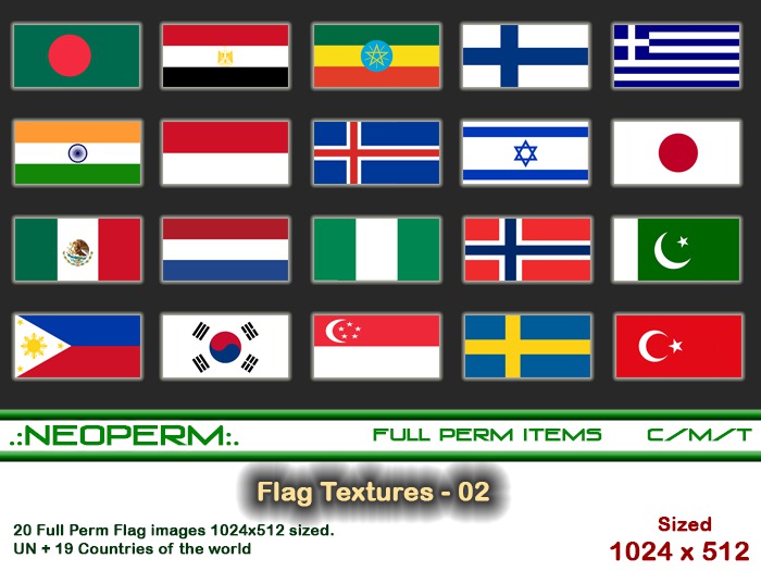 Second Life Marketplace - NP Flag Textures 02 1024x512 Full Perm Sweden ...
