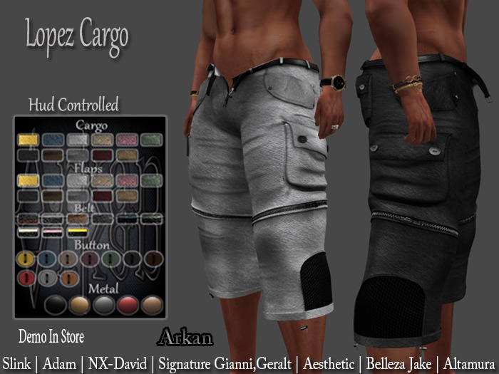 Second Life Marketplace - .::Arkan::. Lopez Cargo + Fitmesh