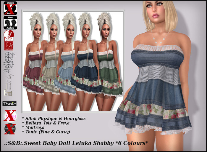 Second Life Marketplace - .:S&B:.Sweet Baby Doll Leluka Shabby *6 Colours*