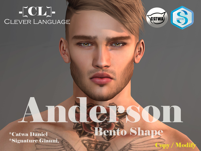 Second Life Marketplace - - [Clever Language] - Anderson **BENTO SHAPE ...