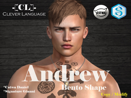 Second Life Marketplace - - [Clever Language] - Andrew **BENTO SHAPE ...