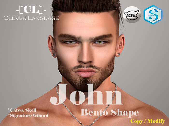 Second Life Marketplace - - [Clever Language]- John Bento shape (Catwa ...