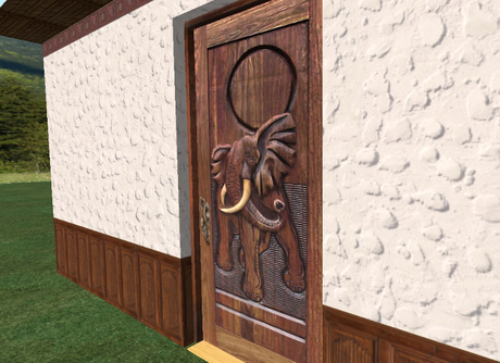 Second Life Marketplace - Tropical Door or African Door, Carved ...
