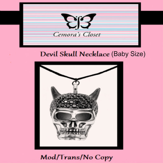 Second Life Marketplace - *CC* Devil Skull Necklace (Baby)