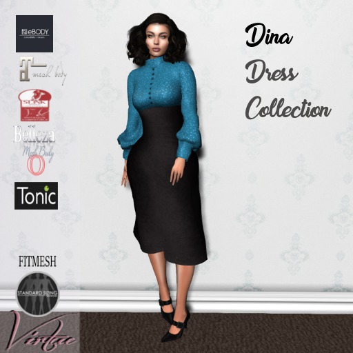 Second Life Marketplace - Virtue Dina Dress {Blue}