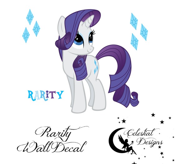 Second Life Marketplace - Rarity MLP Wall Decal (bagged)