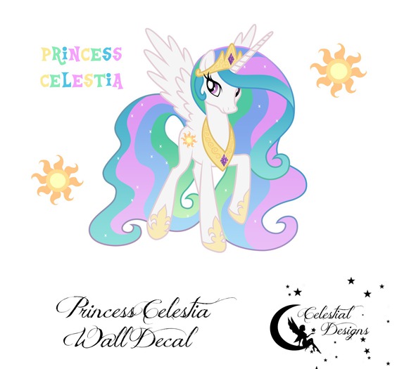 Second Life Marketplace - Princess Celestia MLP Wall Decal (Bagged)