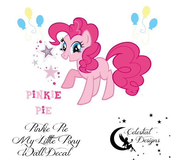 Second Life Marketplace Pinkie Pie Mlp Wall Decal Bagged