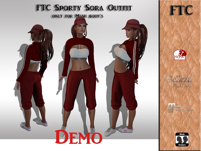 Second Life Marketplace Ftc Sporty Sora Outfit Demo