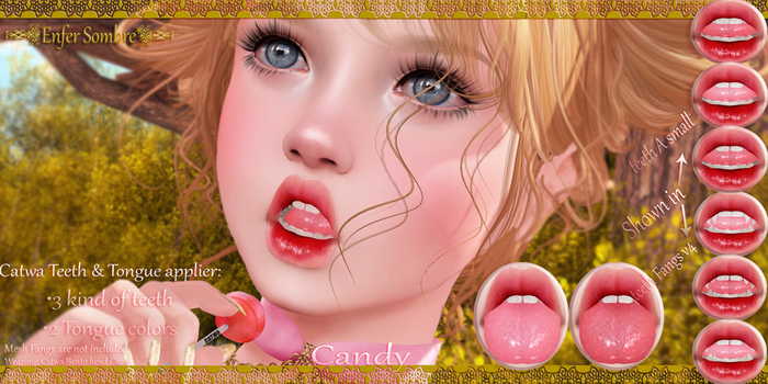 Second Life Marketplace - Enfer Sombre*) Catwa Teeth & Tongue Applier ...