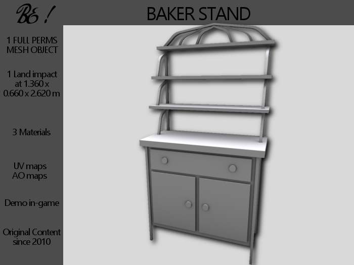 Second Life Marketplace - Baker stand - 1 LI - FULL PERMS Mesh