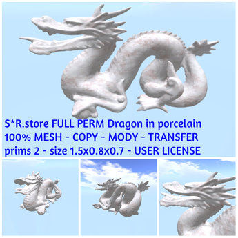 Second Life Marketplace - S*R.store FULL PERM Dragon in porcelain