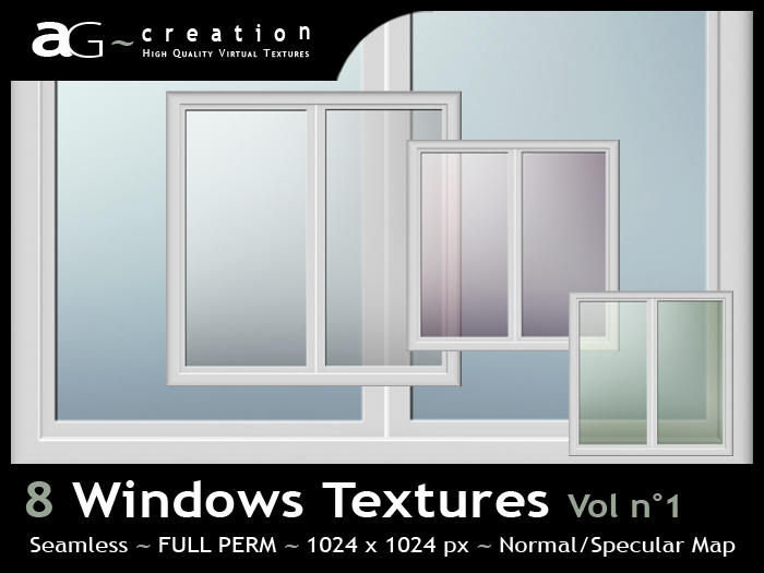 Second Life Marketplace - ~AG~ Creation ~ 8 Windows Textures Vol 1 Full ...