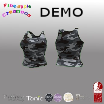 Second Life Marketplace - PC Grey Camo Tank Top Demo