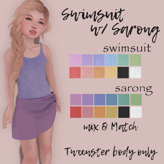 Second Life Marketplace - {Petunia} Tweenster Swimsuit