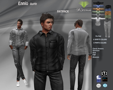 Second Life Marketplace - Res_Ennio Shirts Fat Pack