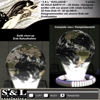 Second Life Marketplace - * S & L * EXCLUSIVE * 3D HOLO EARTH V1 ...