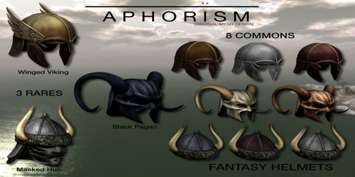 Second Life Marketplace - INK'D BY KALI ~!APHORISM! Hun Helmet Blue ...