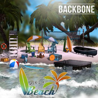 Second Life Marketplace - BackBone Life's a Beach - Beach Chest - Blue
