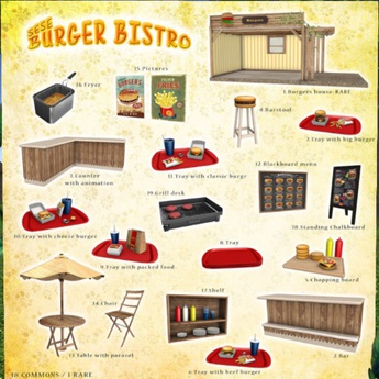 Second Life Marketplace - 1.Sese - Burger Bistro - Burgers house RARE