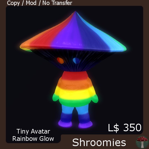 Second Life Marketplace - Shroomie Tiny Avatar: Rainbow Glow