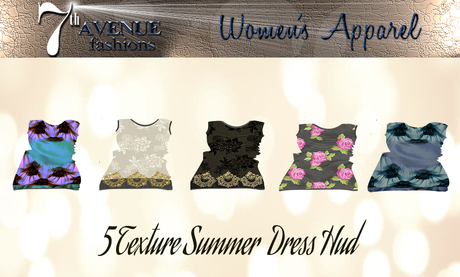Second Life Marketplace - 7th Avenue Fashions Summer Dress W/5 color ...