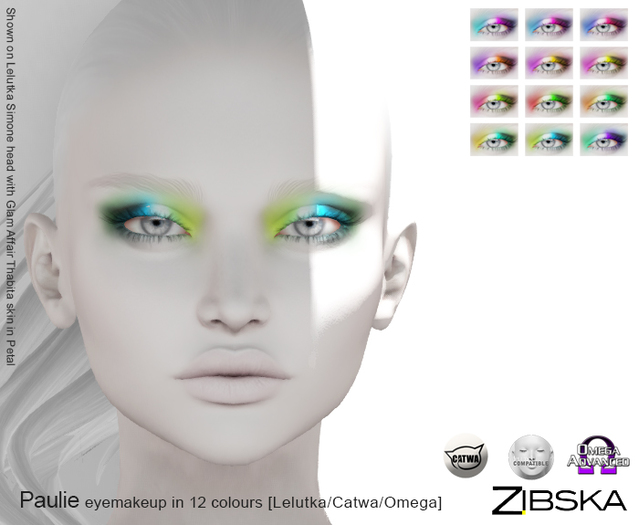 Second Life Marketplace - Zibska [Gift] ~ Paulie eye makeup in 12 ...