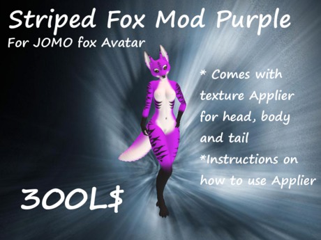 Second Life Marketplace - JOMO Striped Fox Mod Purple