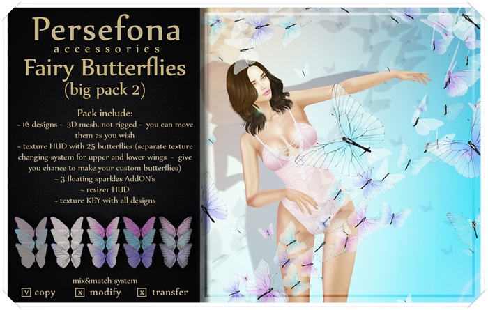 Second Life Marketplace - Persefona Fairy Butterflies (big pack 2)