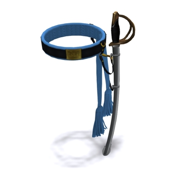 Second Life Marketplace - Confederate Officer Belt with Sabre and Sash Blue