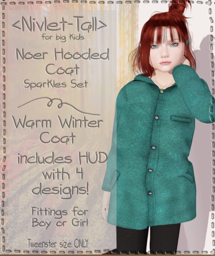 Second Life Marketplace - Noer Tweenster Hooded Coat - Sparkles