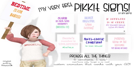 Second Life Marketplace - {tg.} - Pikkit Signs! (cooties) (boxed)