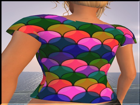 Second Life Marketplace - {FG}Colorful Circles Rigged Mesh Busty Tee BOXED