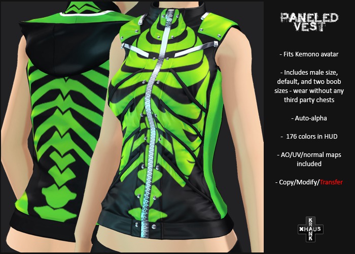 Second Life Marketplace - krankhaus - Kemono - Paneled Vest