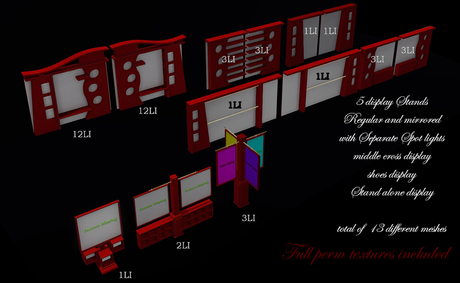 Second Life Marketplace - M.A. 3D Red Store Display 100% original mesh ...