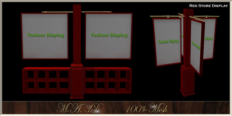 Second Life Marketplace - M.A. 3D Red Store Display 100% original mesh ...
