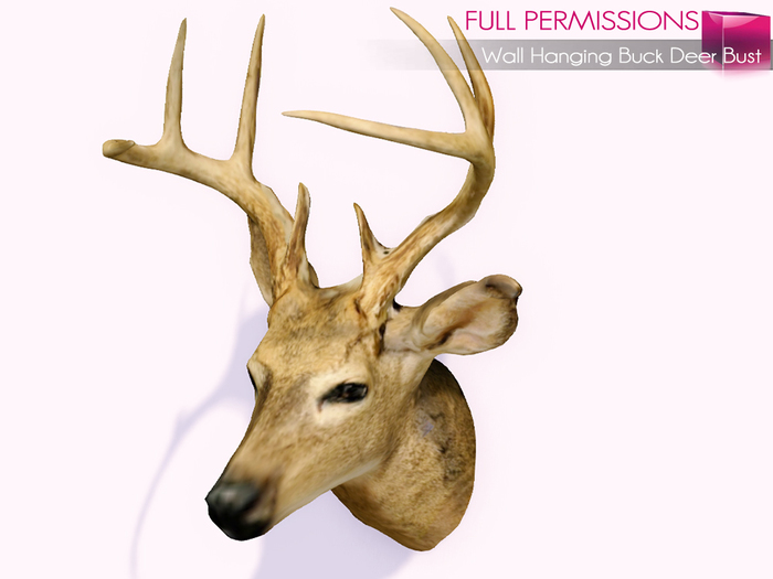 Second Life Marketplace - Full Perm Mesh 1LI Wall Hanging Buck Deer Bust