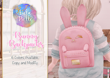 Second Life Marketplace - {Lula Belle} Bunny Backpack - Blush {Boxed}