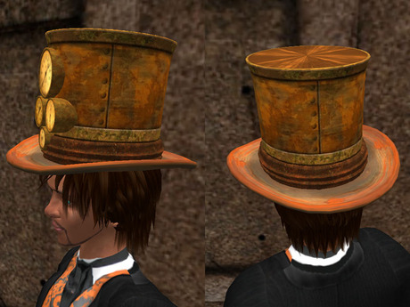 Second Life Marketplace - RE Steampunk Rusted Metal Top Hat w/Gauges ...