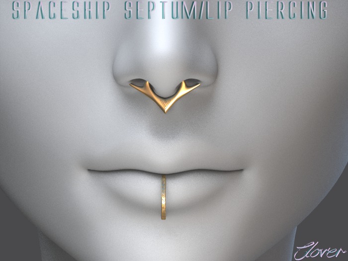 Second Life Marketplace - Clover - Spaceship lip/nose ring