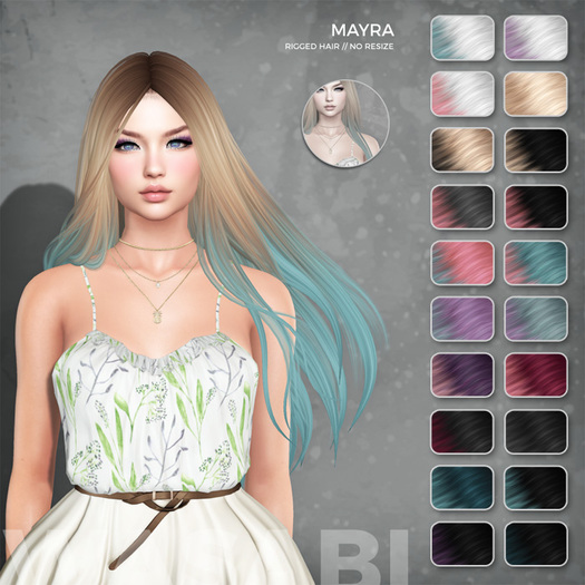 Second Life Marketplace - Wasabi // Mayra Mesh Hair - Lunar Ombre