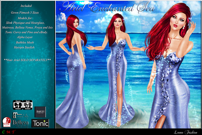 Second Life Marketplace - -Lamu Fashion-Gown *Ariel Enchanted Sea ...